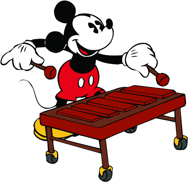 Xylophone Clipart Disney - Mickey Mouse Playing Xylophone - Png ...