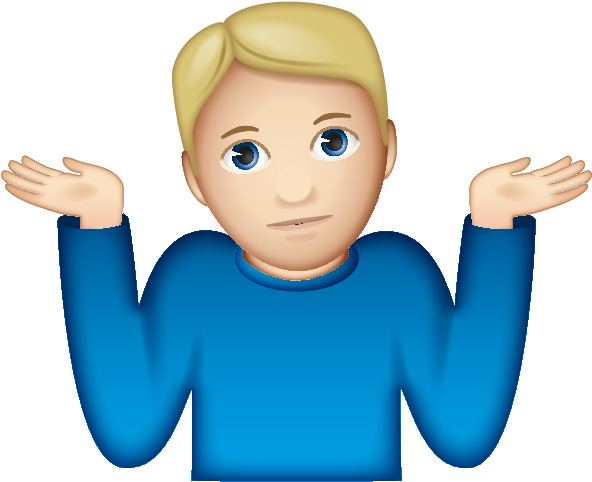 Shrugging Man Emoji Clipart - Full Size Clipart (#5371436) - PinClipart