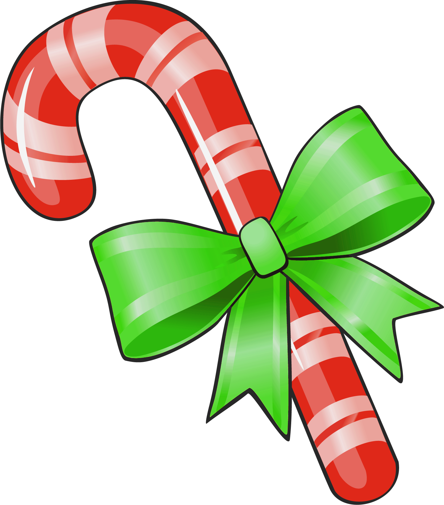 Red And Green Christmas Transparent Png Candy Cane - Candy Cane With A ...