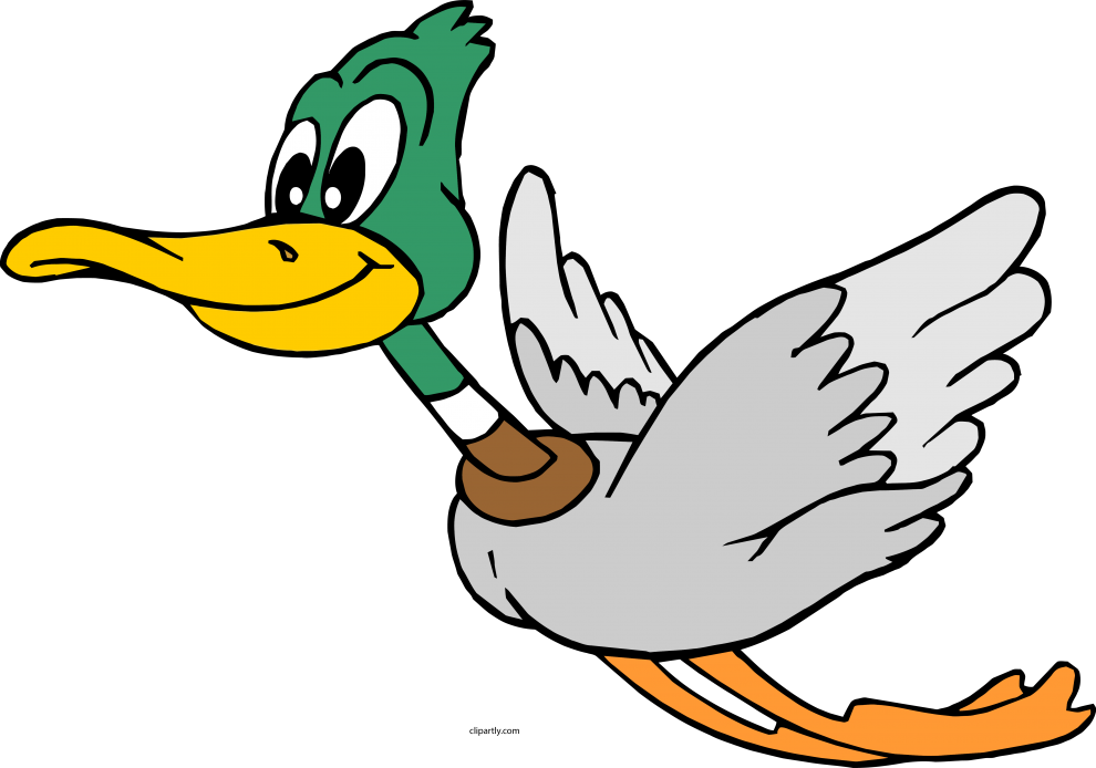 Cartoon Duck Flying Png Clipart - Full Size Clipart (#5373908) - PinClipart