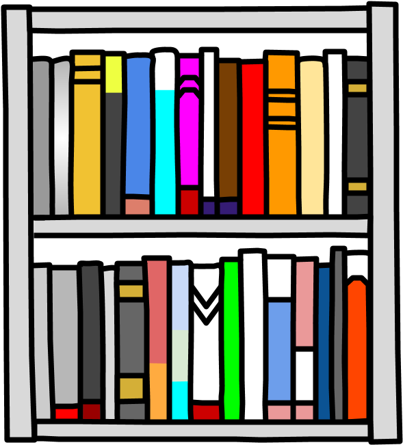 Download Bookshelf, Books, Gray, Multicolor Clipart (#5379518) - PinClipart