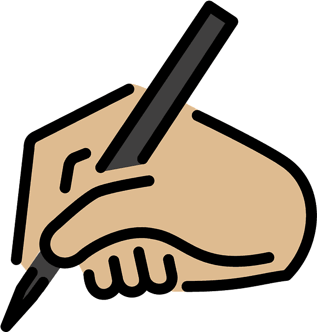 Writing Hand Emoji Clipart - Logo Of A Writting Hand - Png Download ...