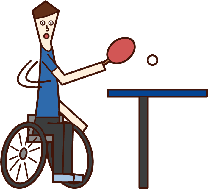 Download Illustration Of A Paralympic Table Tennis Player - Wheelchair ...