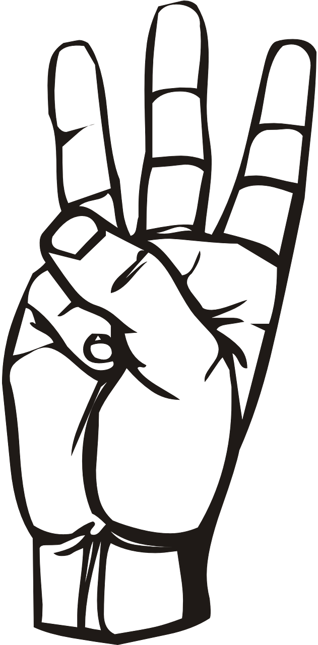 W Sign Language Clipart - Png Download - Full Size Clipart (#5395419 ...