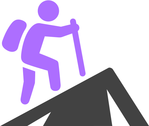 Icon Of Purple Stick Figure With A Walking Stick And - Clip Art - Png ...