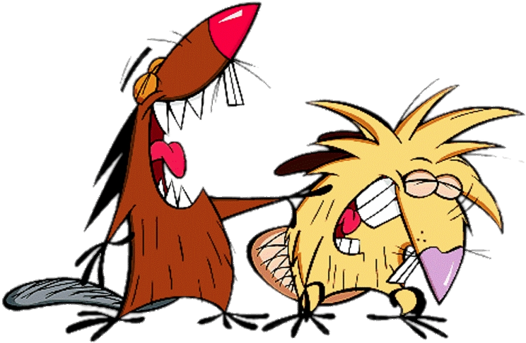 The Angry Beavers Having Fun - Rolling On The Floor Laughing Cartoon ...