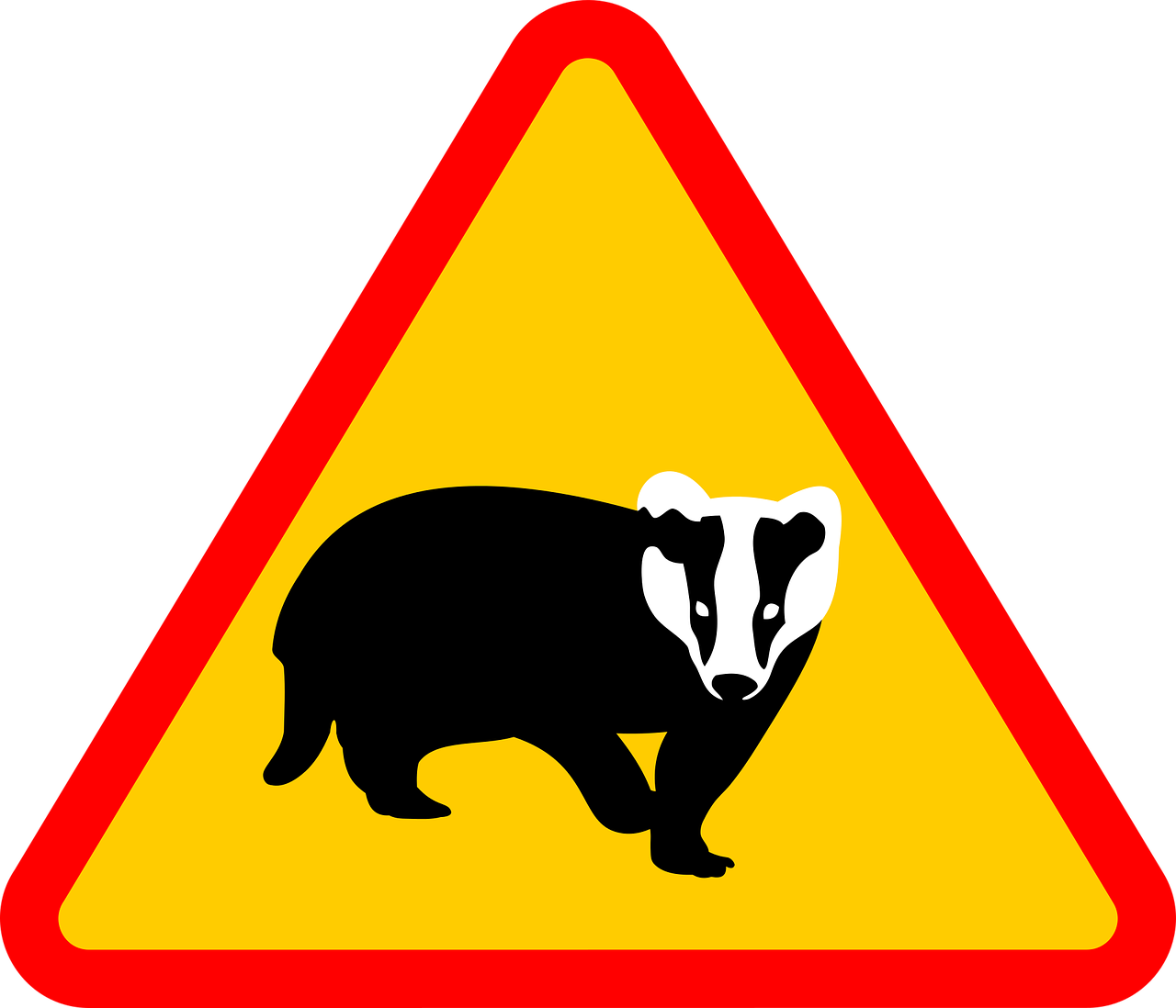 Badger Warning Road Sign Clipart - Full Size Clipart (#5407208 ...
