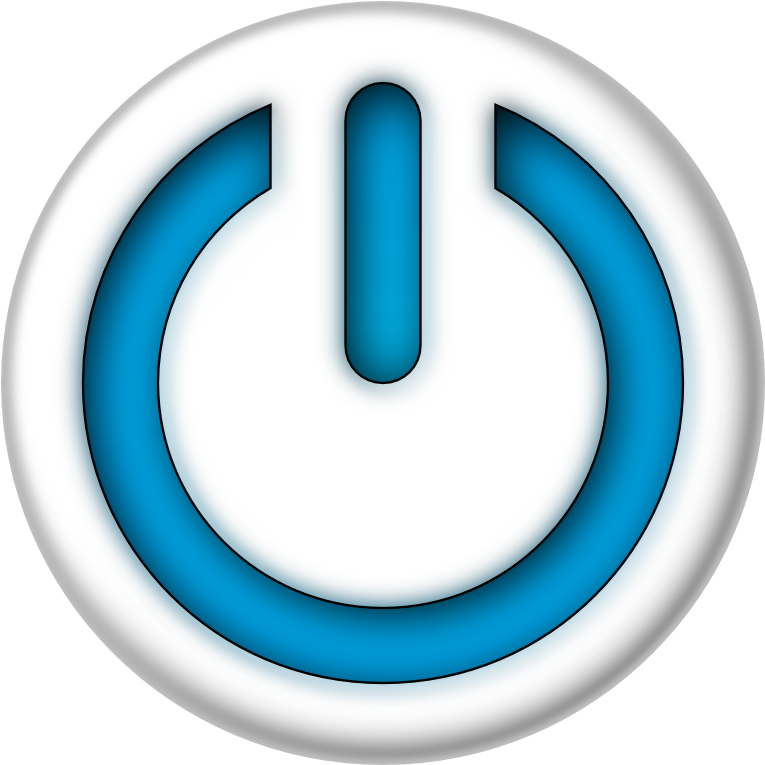 Blue Power Sign Button - Sign Out Button Png Clipart - Full Size ...