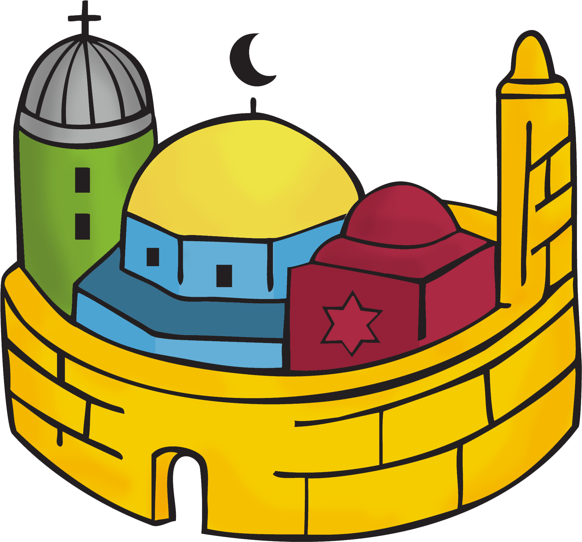 Download Peace Clipart Jpeg - Jerusalem Drawing For Kids - Png Download ...