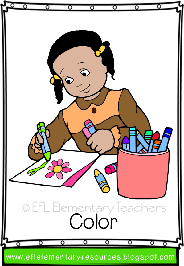 Classroom Commands Flashcards Color Clipart - Full Size Clipart ...