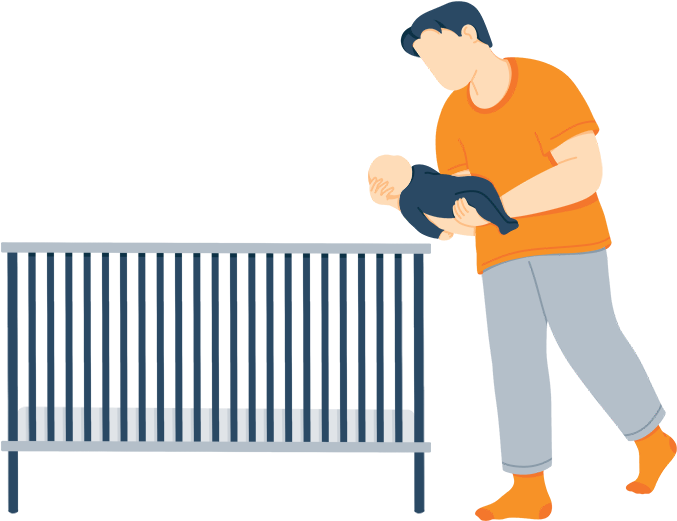 Illustration Of A Dad Transitioning His Baby To His Clipart - Full Size ...