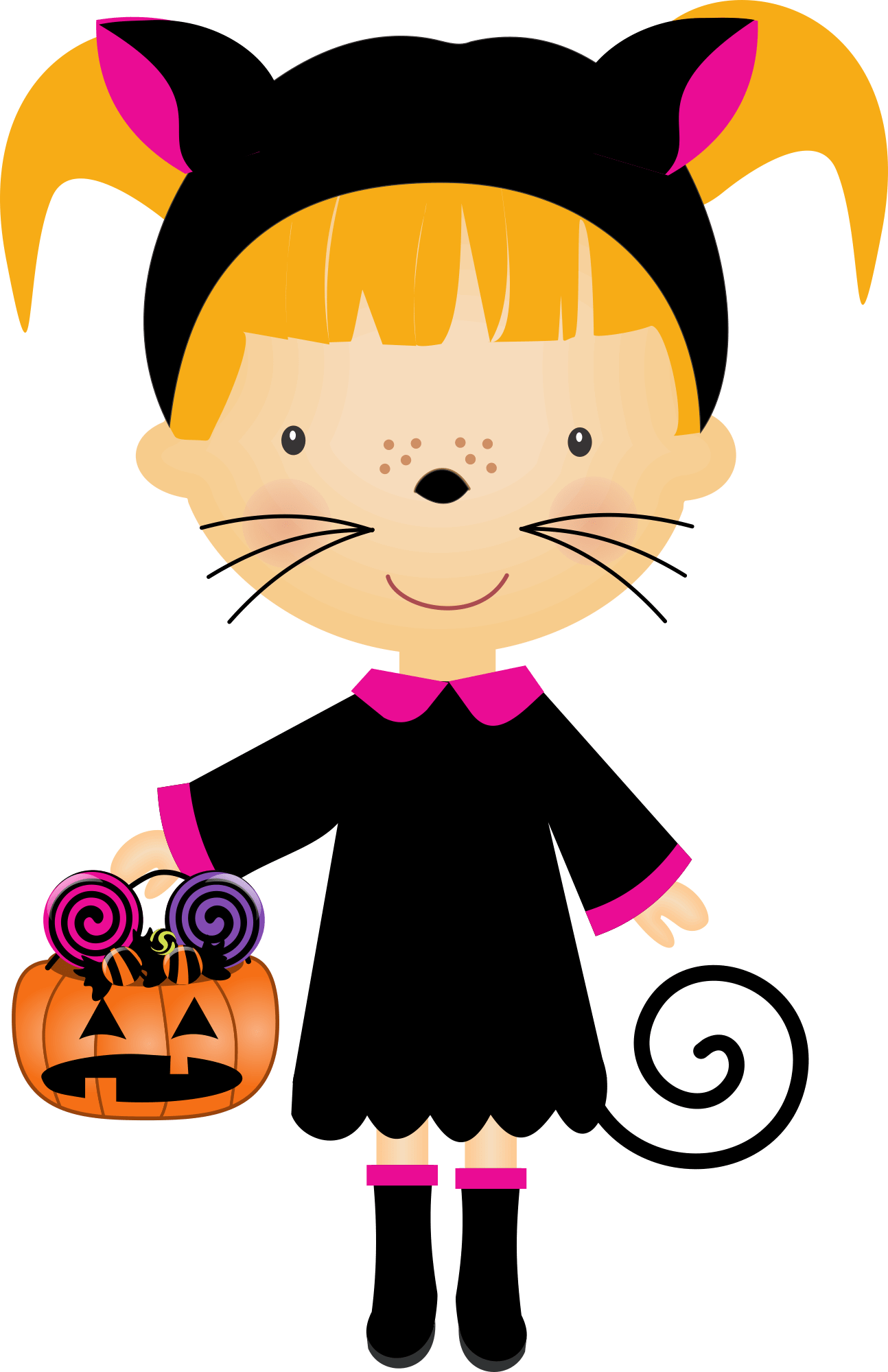 Transparent Trick Or Treat Clipart - Kid Friendly Cartoon Halloween ...