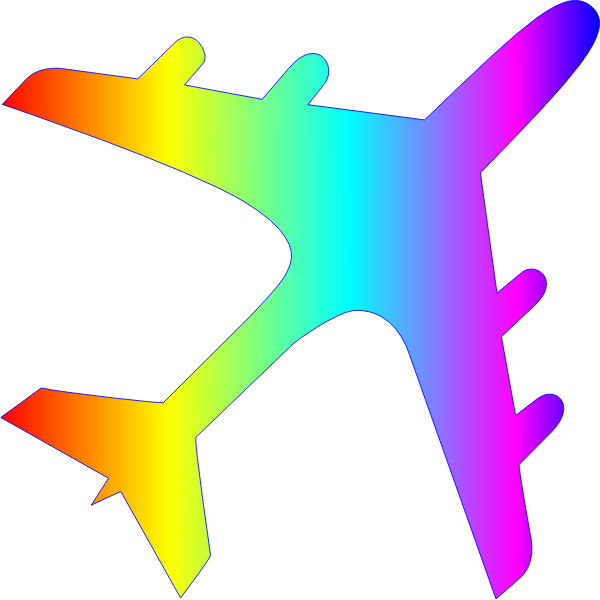 Airplane Silhouette Rainbow Colors - Aeroplane In Rainbow Colors ...