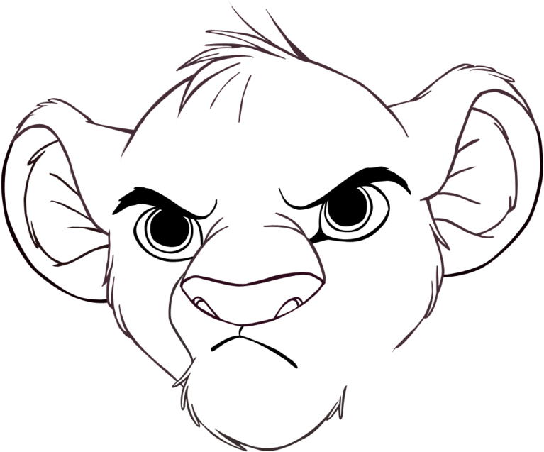 Nice Inspiration Ideas Simba Outline Drawing Rafiki - Easy Simba Lion ...