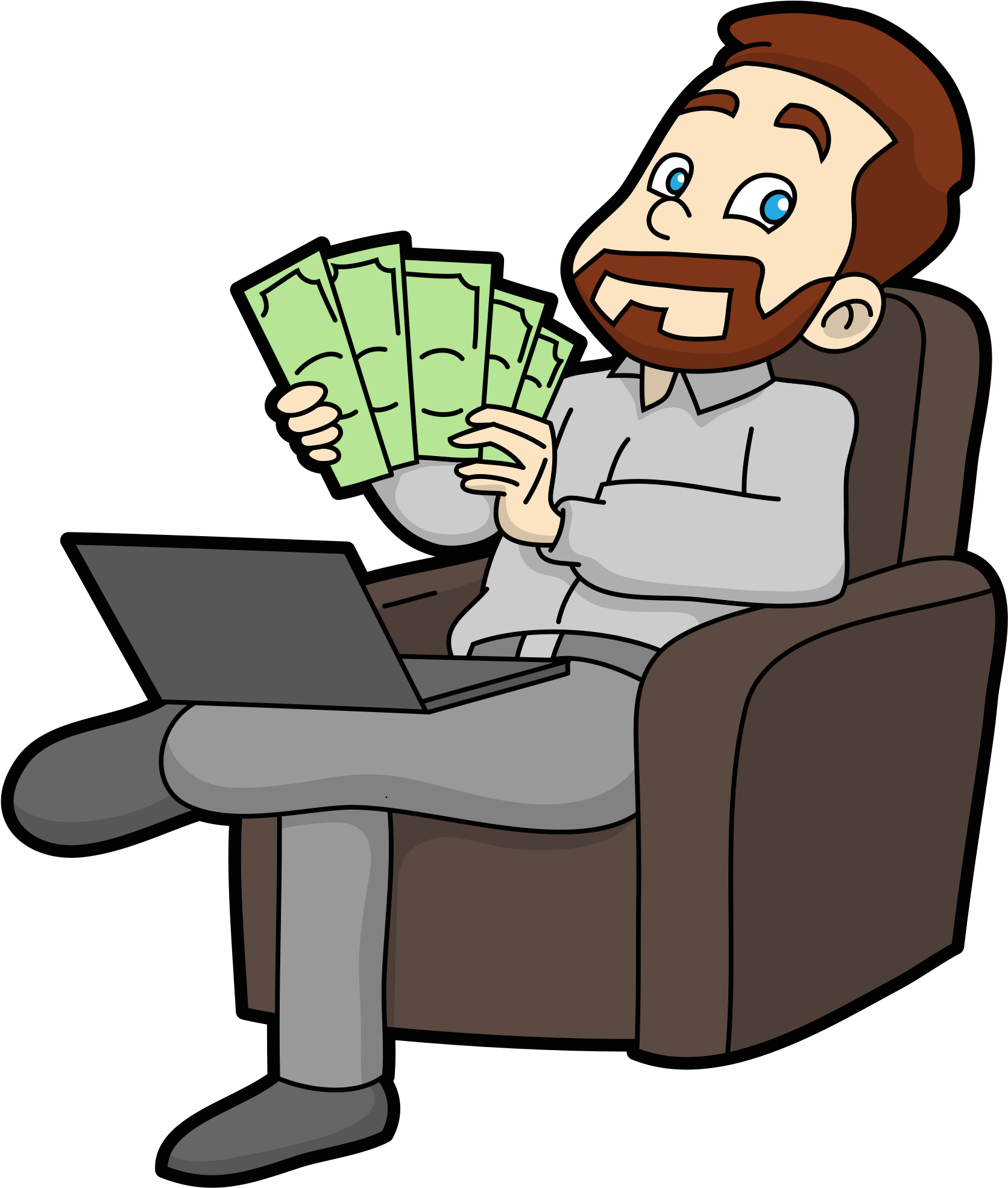 Download Man Counting Money Clipart - Png Download (#5446337) - PinClipart