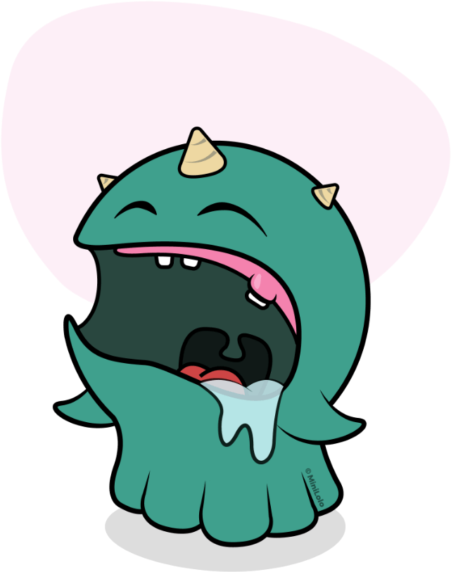 Teething Monster Sobbing And Drooling - Illustration Clipart - Full ...