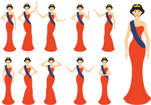 Pageant Queen Vector - Drawing Of A Beauty Contest Clipart - Full Size ...