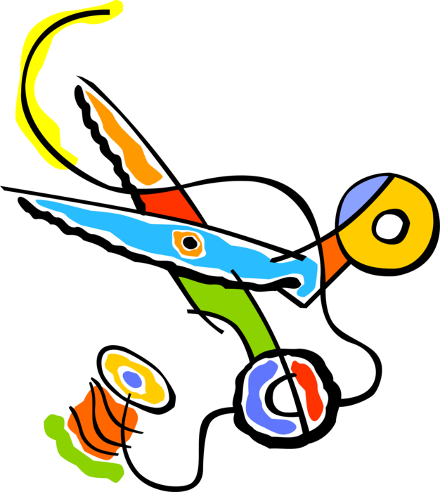 Vector Illustration Of Needle, Thread, Scissors, Sewing - Needle And ...