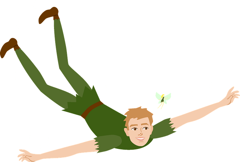 Flying Peter Pan Clipart - Illustration - Png Download - Full Size ...