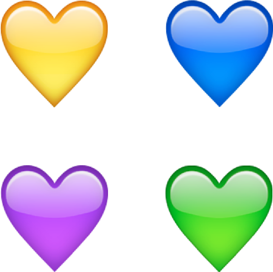 Yellow Heart / Blue Heart / Purple Heart / Green Heart - Blue Heart And ...