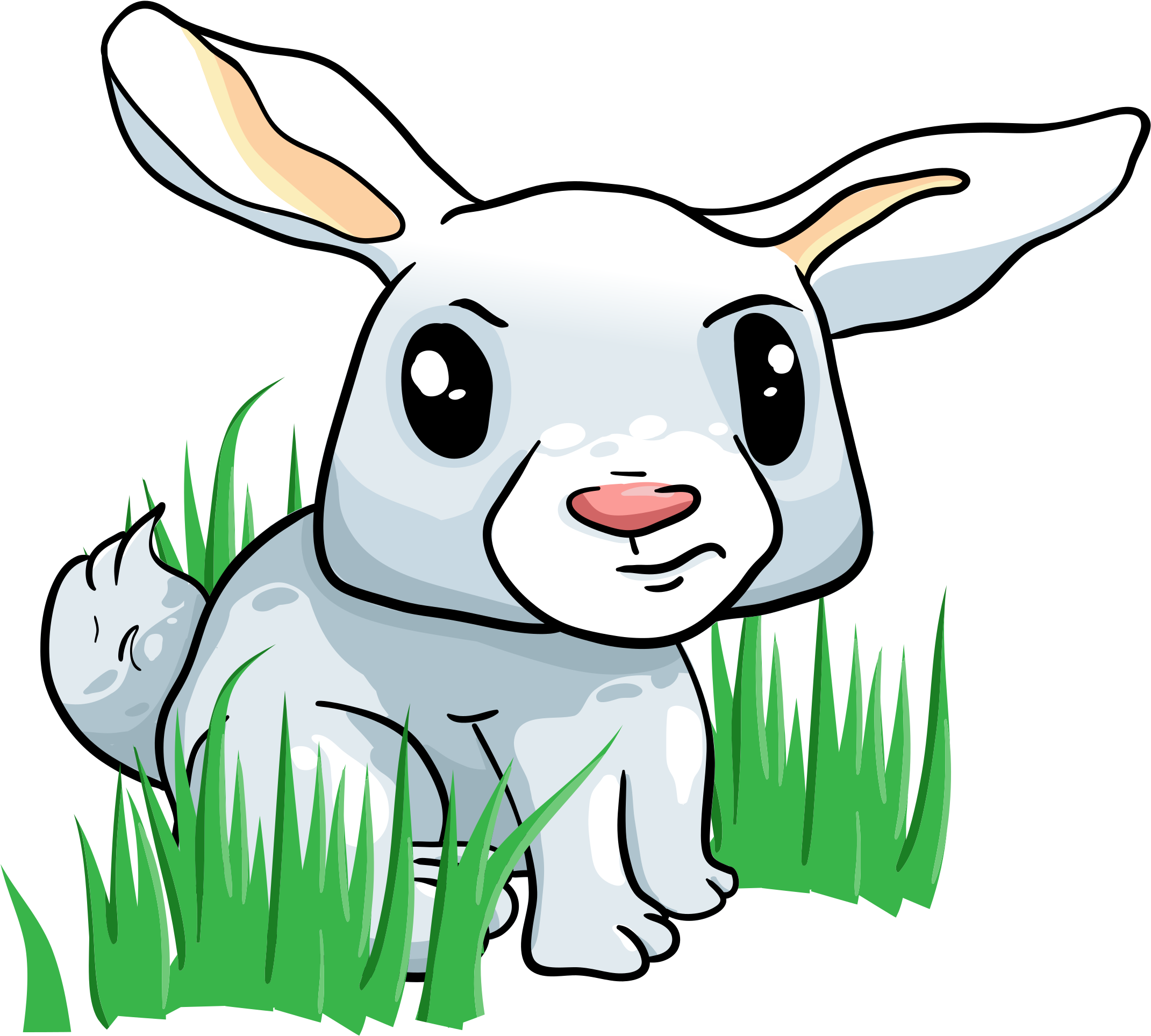 Vector Rabbit In The Grass - Cartoon Clipart - Full Size Clipart ...