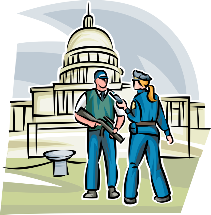 Vector Illustration Of Heavily Armed Homeland Security - Vector ...