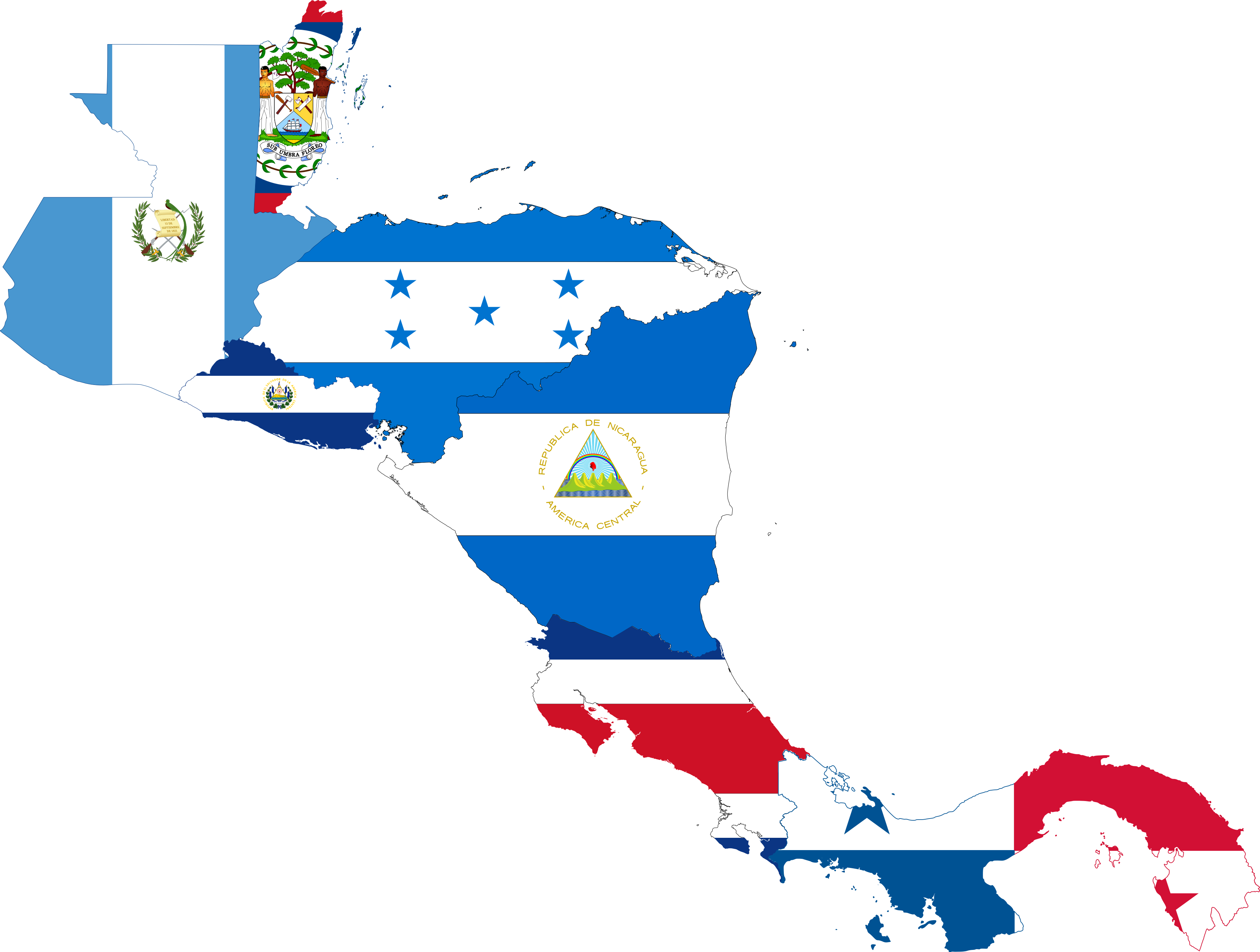 Download Map Of Central America With Flags Clipart (#5484197) - PinClipart