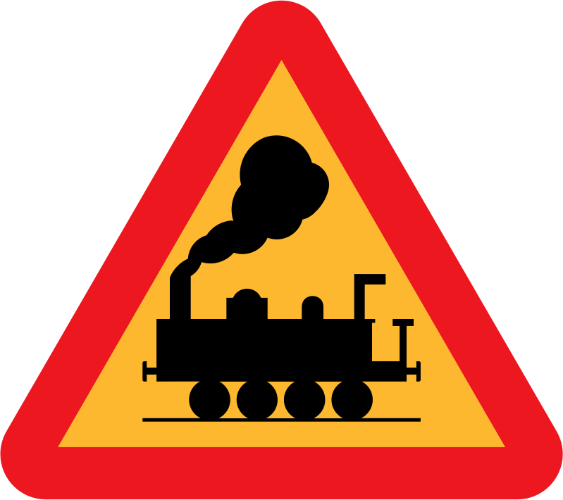 Train Roadsign - Rail Road Signs Clipart - Png Download - Full Size ...