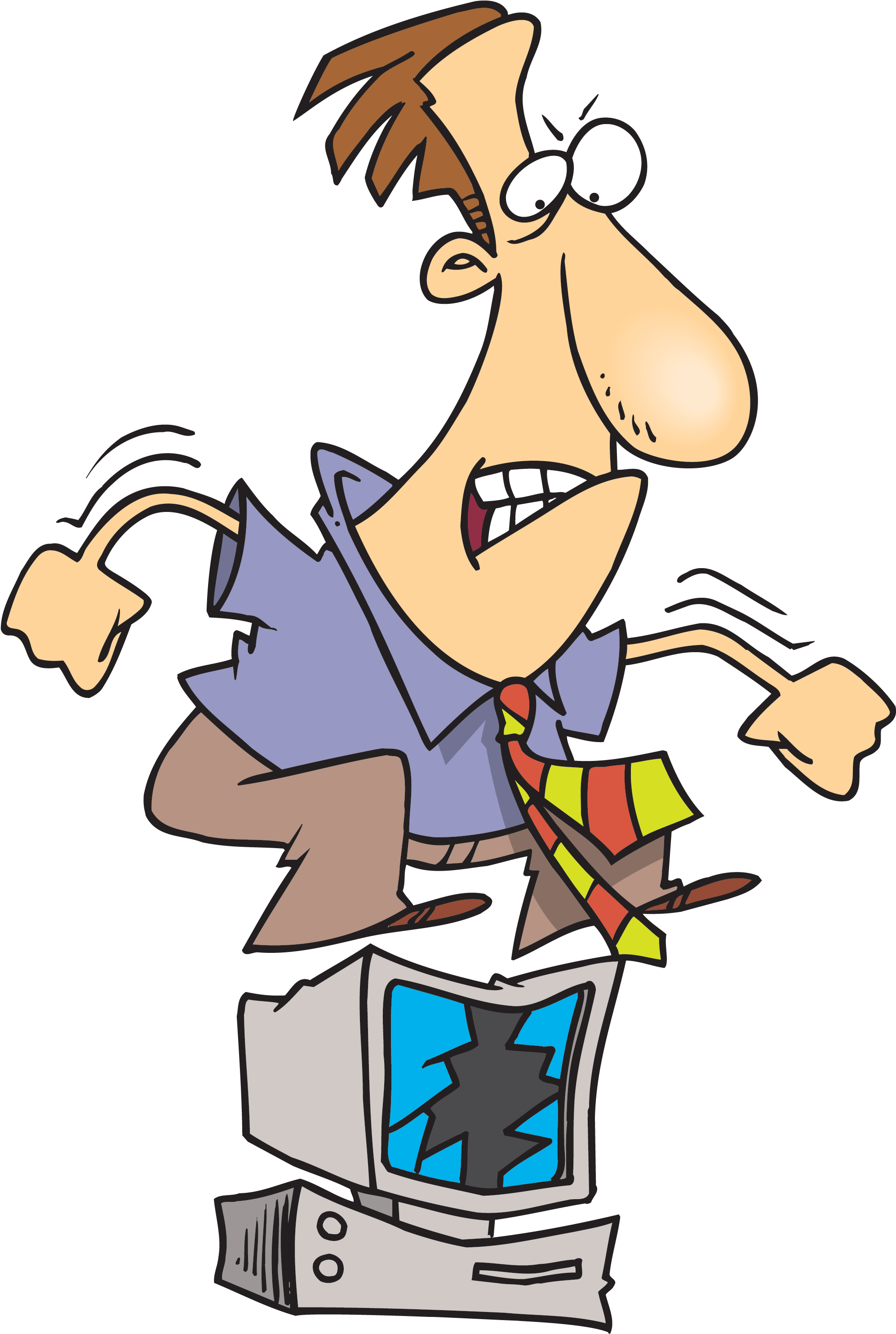 Cartoon Breaking Computer Clipart - Full Size Clipart (#5488535 ...