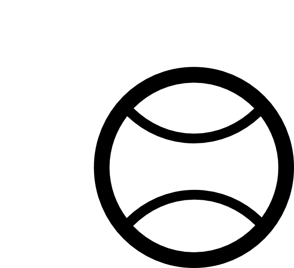 Download Tennis Ball And Racket Black And White Clipart - Free Cartoon ...