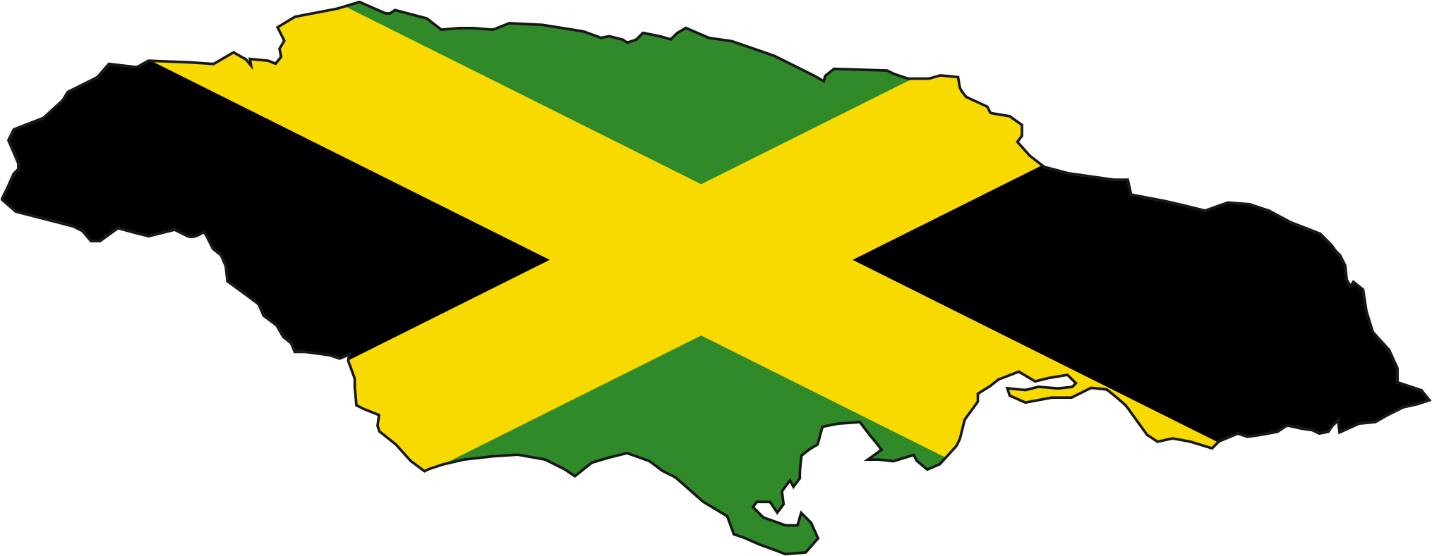 Jamaica Flag Clipart - Full Size Clipart (#5497065) - PinClipart