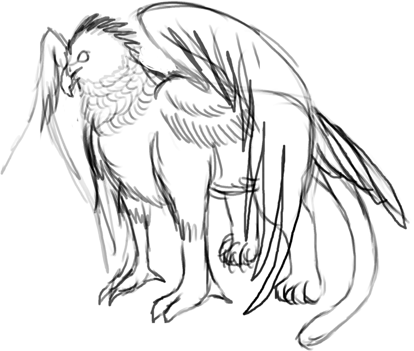 Harpy Eagle Griff Wip - Line Art Clipart - Full Size Clipart (#5499034 ...