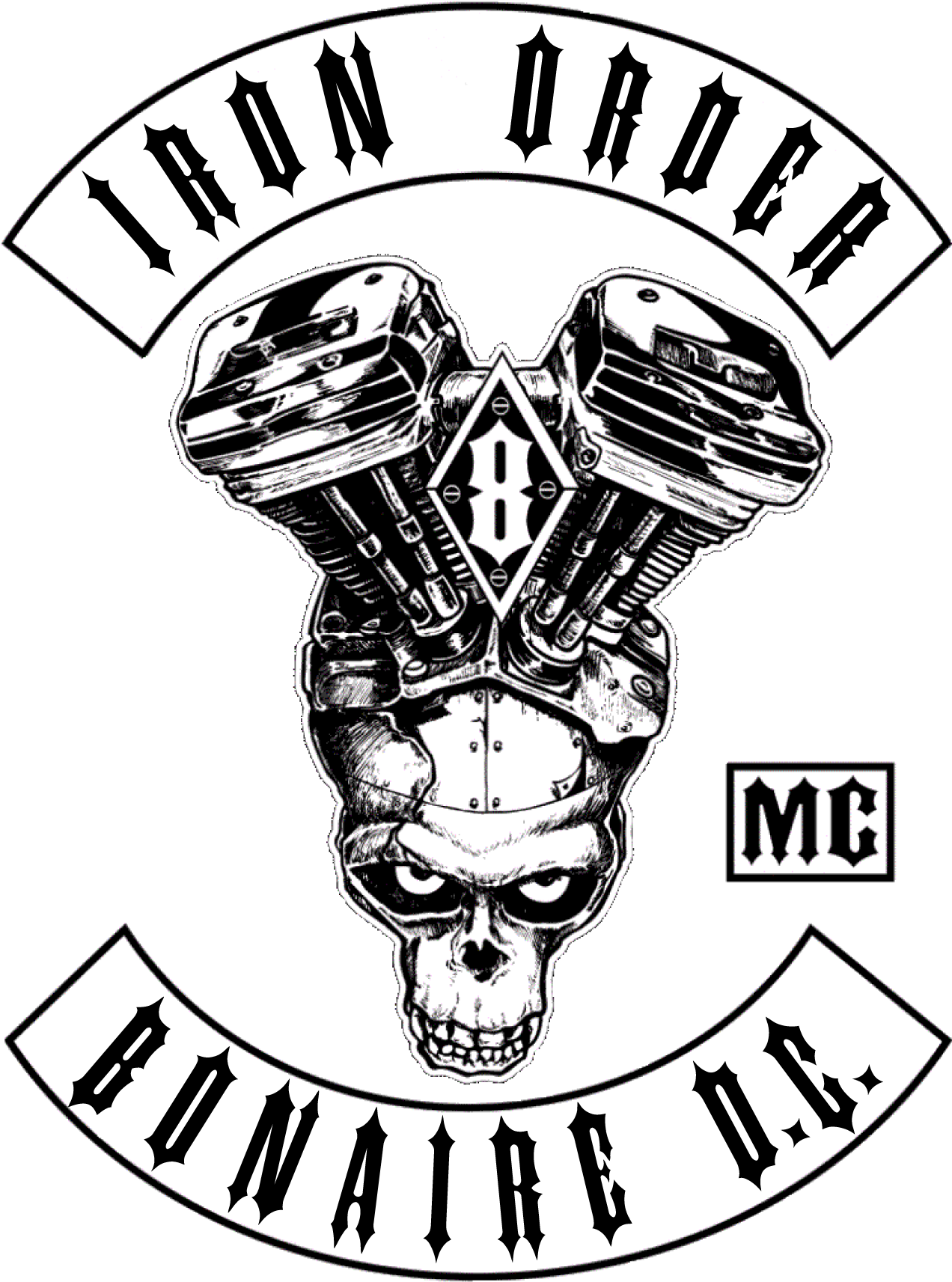 Png Free Biker Drawing Motorcycle Club - Iron Order Mc Clipart - Full ...