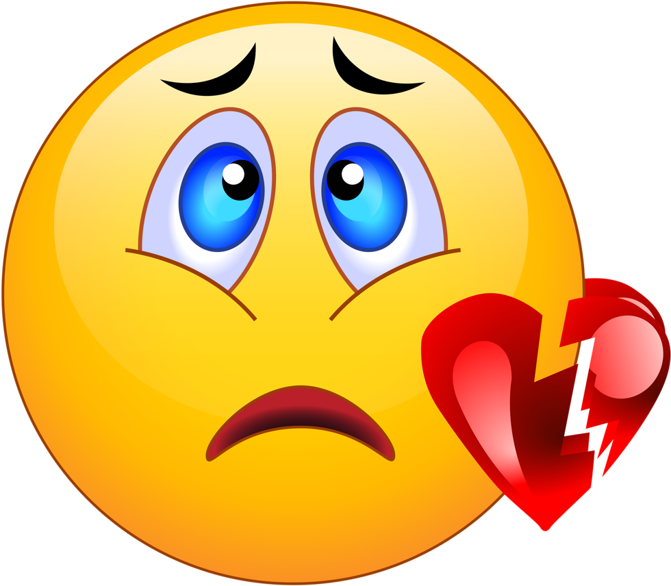 Download Broken Heart Sad Face Emoji Clipart (#5503036) - PinClipart