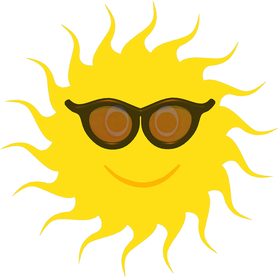 Yellow Sun Black Sunglasses - Smiley Clipart - Full Size Clipart ...