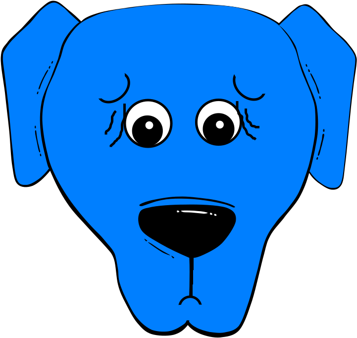 Blue Worried Clip Art At Clker - Cartoon Dog Face - Png Download - Full ...