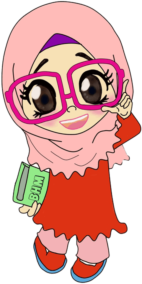 Cute Muslimah Teacher Cartoon Clipart - Full Size Clipart (#5517930 ...