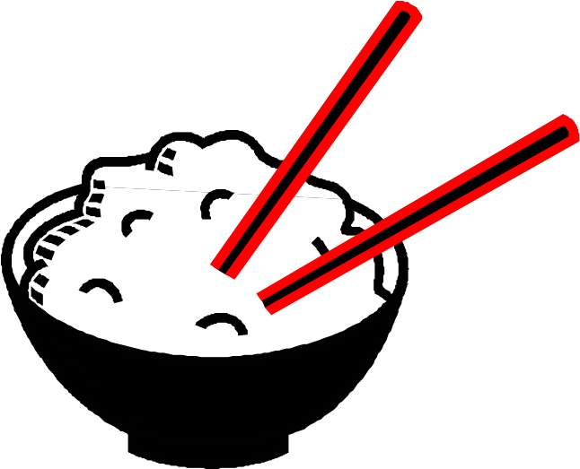 Rice Bowl Black And Red Svg Clip Arts - Cartoon Rice Bowl Png ...