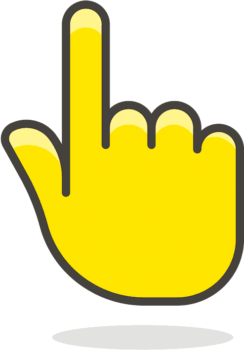 Backhand Index Pointing Up Emoji Clipart - Png Download - Full Size ...
