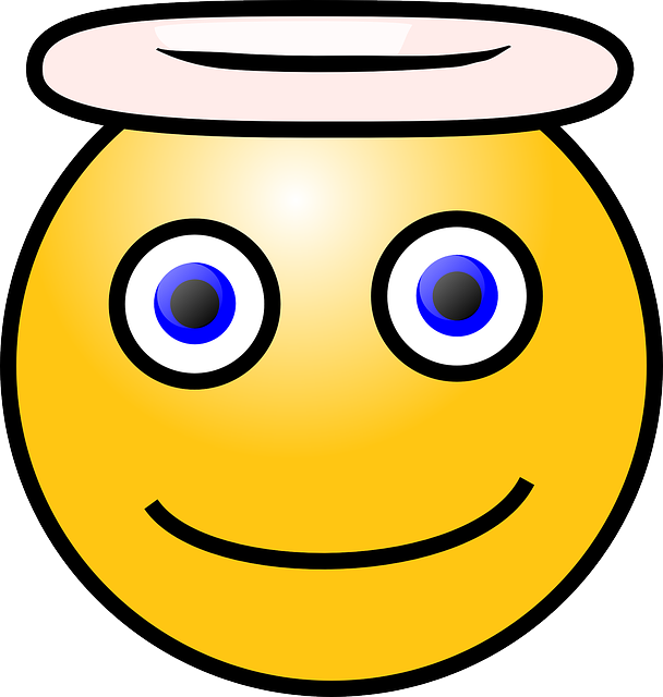 Yellow, People, Face, Cartoon, Round, Angel, Smilies - Saint Smiley ...