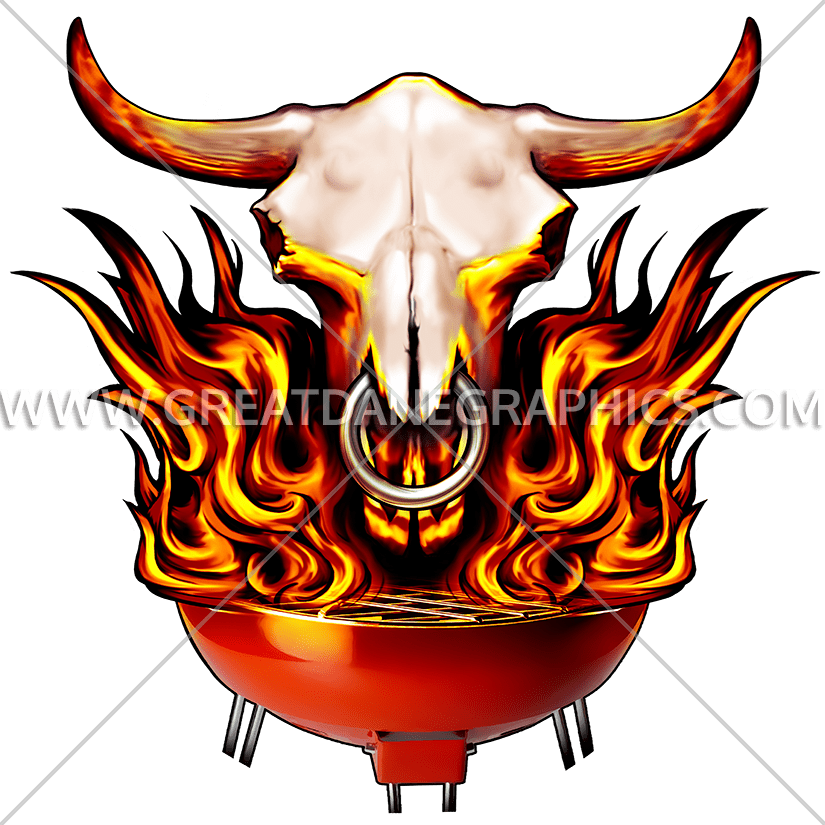 Flaming Skull Bbq Production - Flame Skull Photo Transparent Background ...