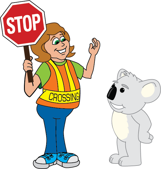 Download Crossing Guard With Koala - Stop Sign Clip Art - Png Download ...