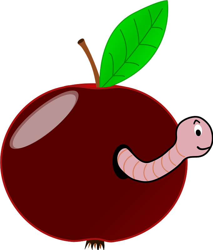 Worm In Apple Clipart - Apple Gif Transparent Background - Png Download ...