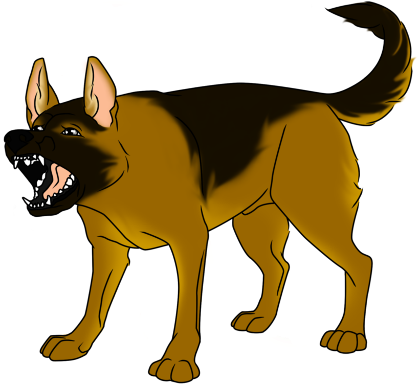 Snarling German Shepherd Clipart - Cartoon Angry German Shepherd ...