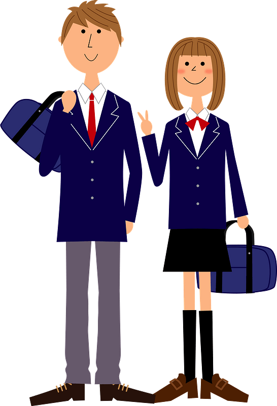 Couple Students Clipart - Clip Art School Uniform - Png Download - Full ...