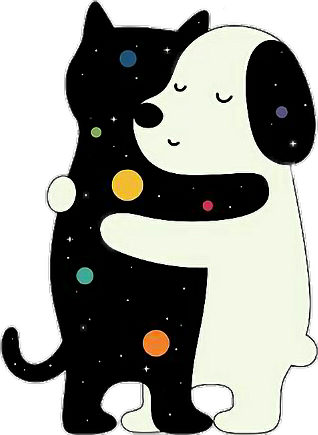 Transparent Dog Cat Png - Cat And Dog Love Cartoon Clipart - Full Size ...