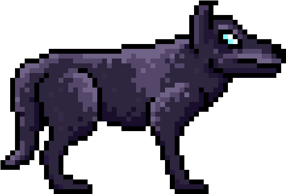 Minecraft Wolf Pixel Art Grid