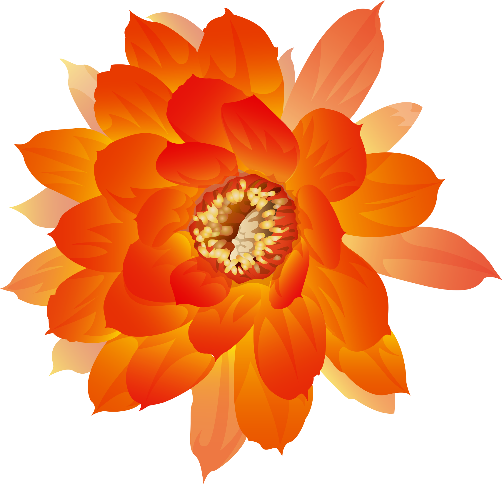 Watercolor Painting Icon - Orange Flower Png Transparent Clipart - Full ...