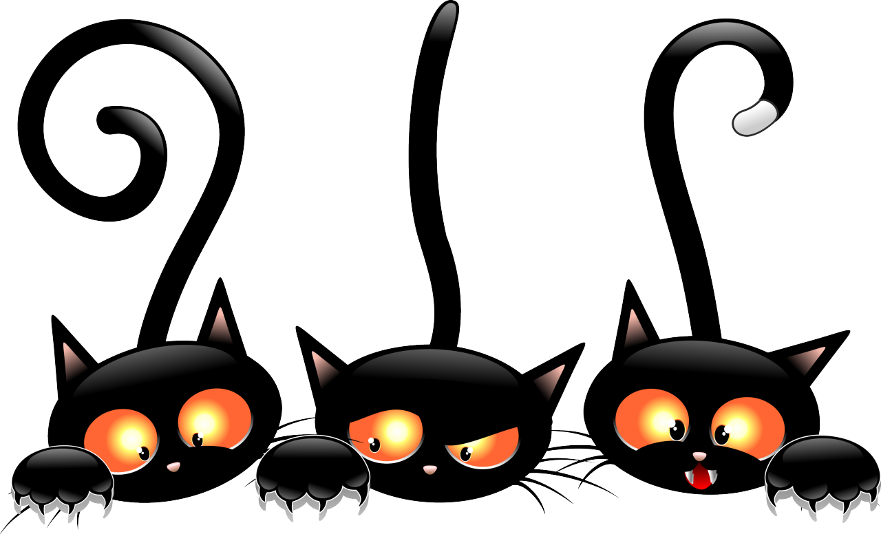 Black Cat Kitten Halloween Clip Art - Transparent Halloween Clip Art ...