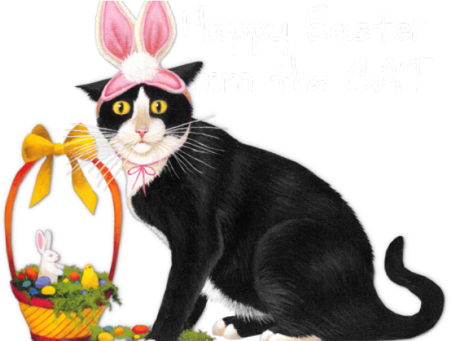 Cat Easter Clipart - Png Download - Full Size Clipart (#5574757 ...
